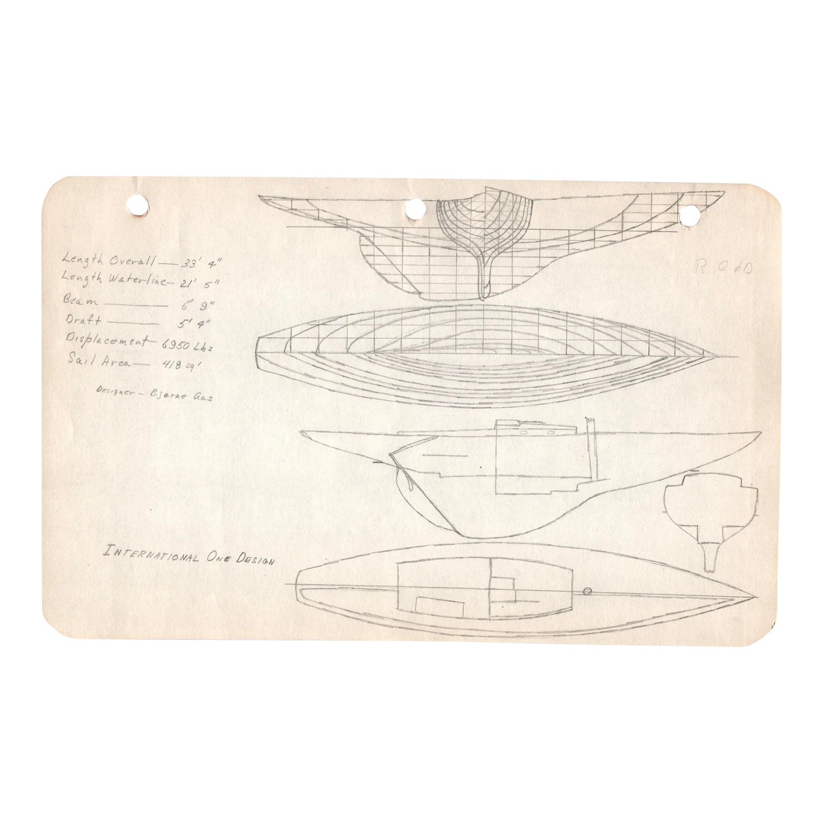 1940s Maine Marine Architectural Drawing on Paper | Chairish