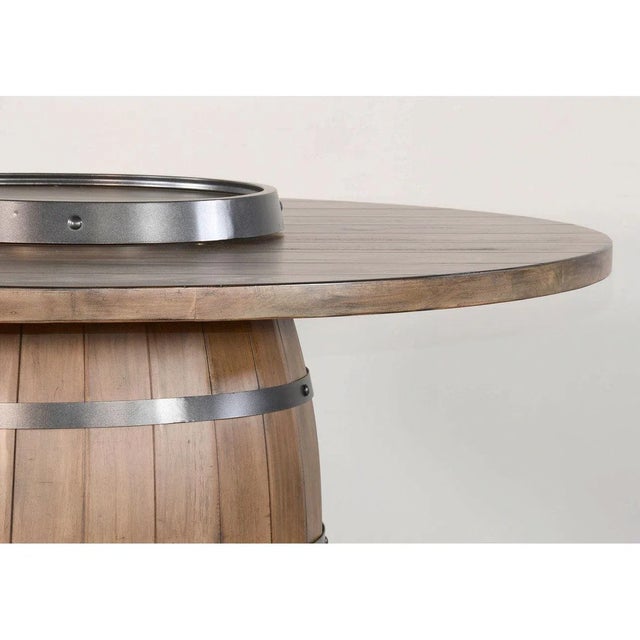 Round Pub Table With Wine Barrel Base | Chairish