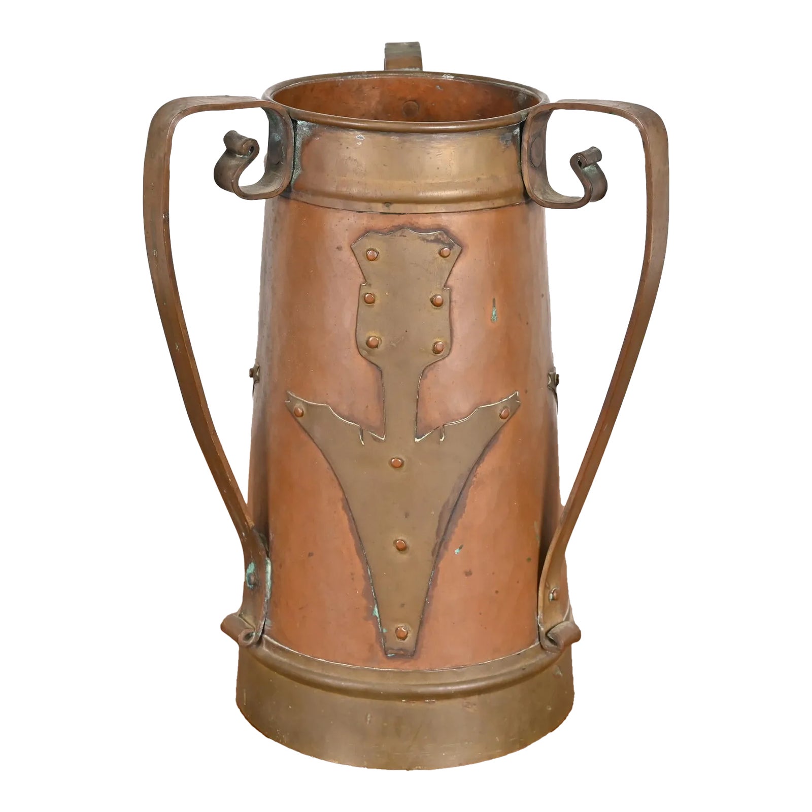 Antique Stickley Brothers Arts & Crafts Three-Handled Large Copper Vase ...