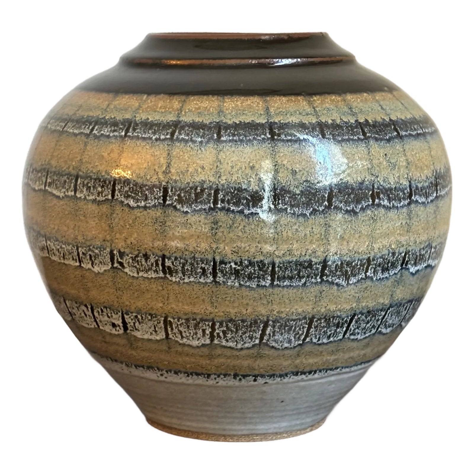 Large Mid-Century Modern-Style Studio Pottery Vase | Chairish