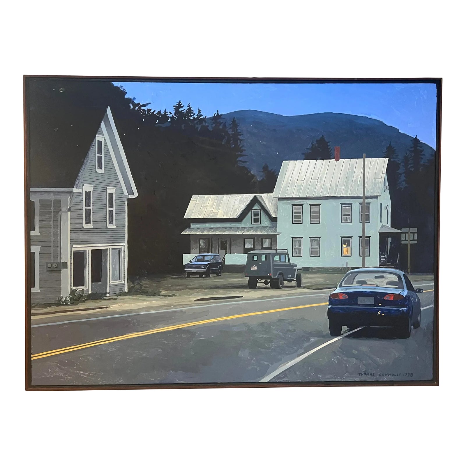 Realist Town Scene Acrylic Painting on Board, “Rangeley #2,” Thomas ...