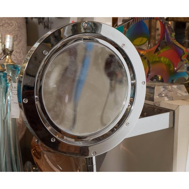 Adjustable Wall-Mounted 'Saturn Mirror' in Chrome | Chairish