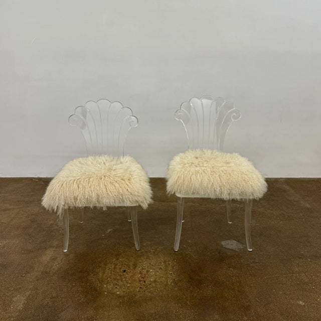 1940s Attributed to Elsie De Wolfe Lucite Vanity Chair | Chairish
