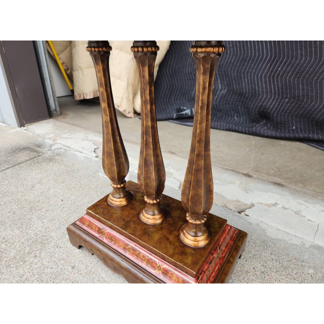 Maitland-Smith Leather Wrapped Side Table | Chairish