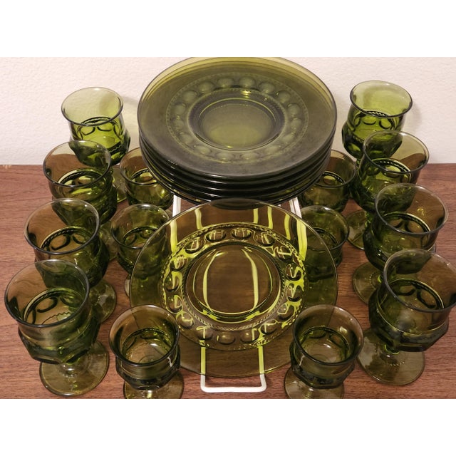 Vintage Color Crown in Green by Colony/Indiana Glass Company- 21 Pieces ...