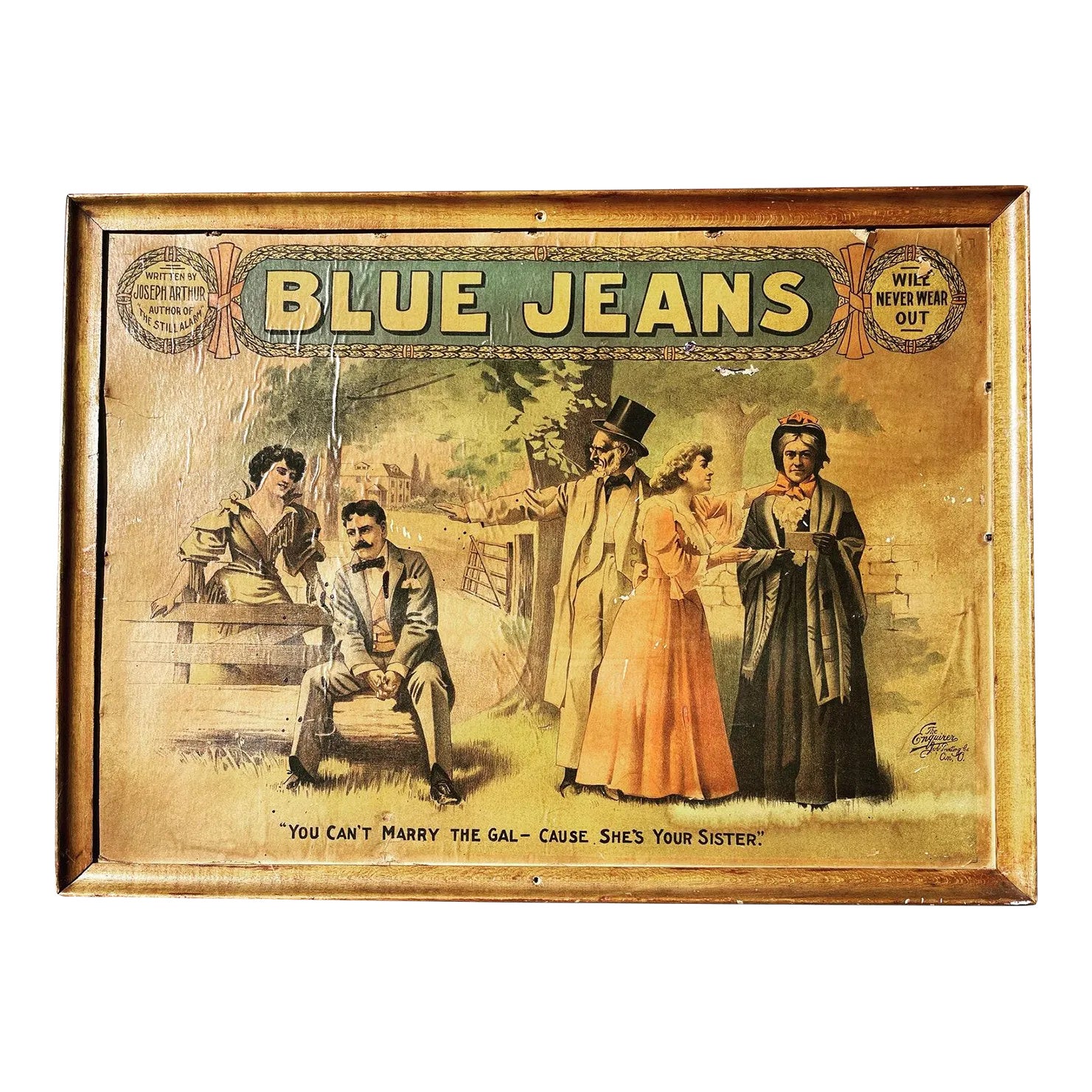 Antique Blue Jeans Poster Great Patina Denim Old New York Play ...