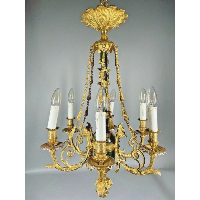 1880's French Louis XVI Bronze Chandelier | Chairish