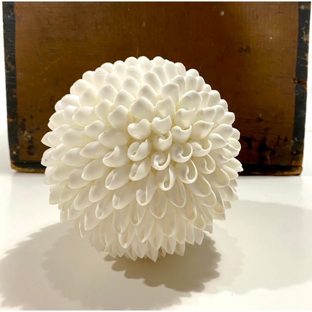 White Sea Shell Ball Vintage 1990’s | Chairish