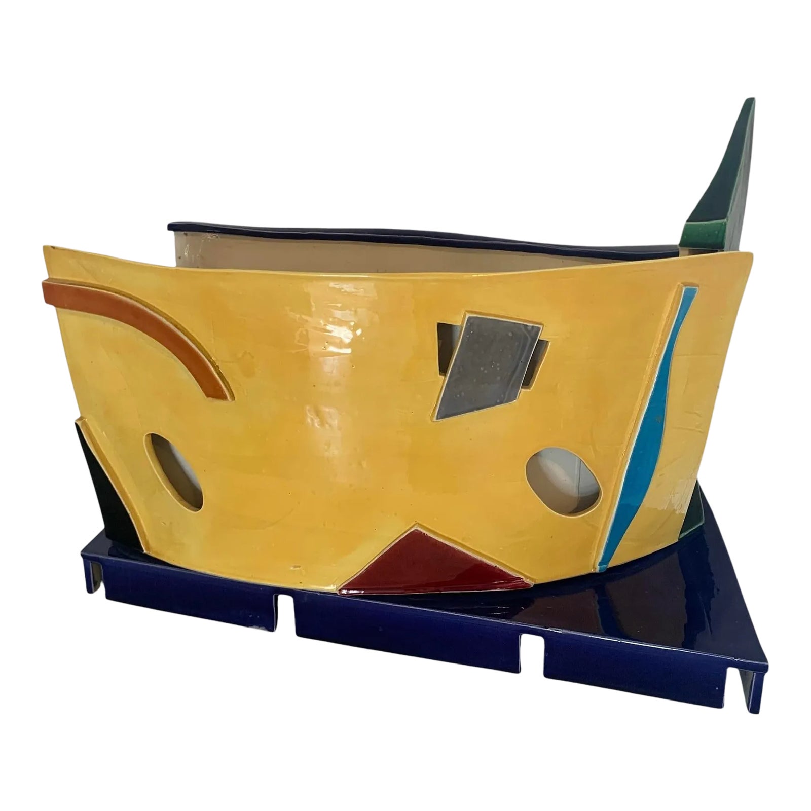 Judith Solomon Ceramic Vessel on Base | Chairish