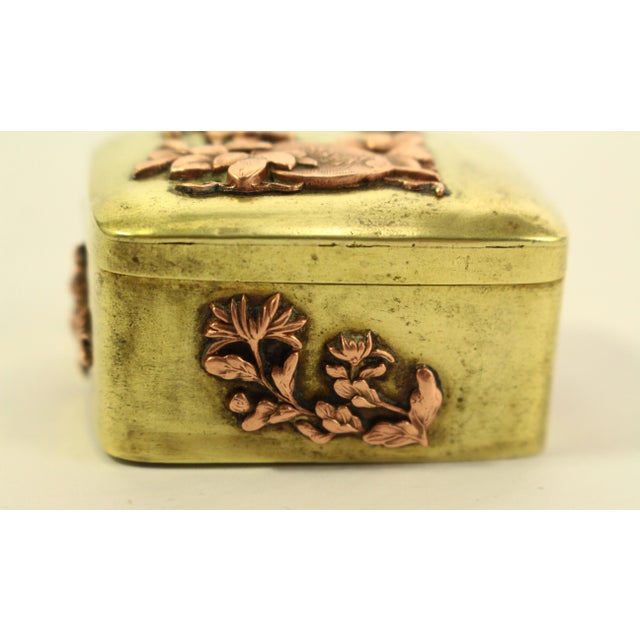 Antique Japanese Meiji Mixed Metal Snuff Box, Brass & Copper | Chairish