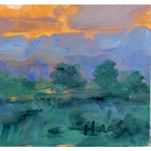 Original Oil Painting, Landscape Sunset Art | Chairish