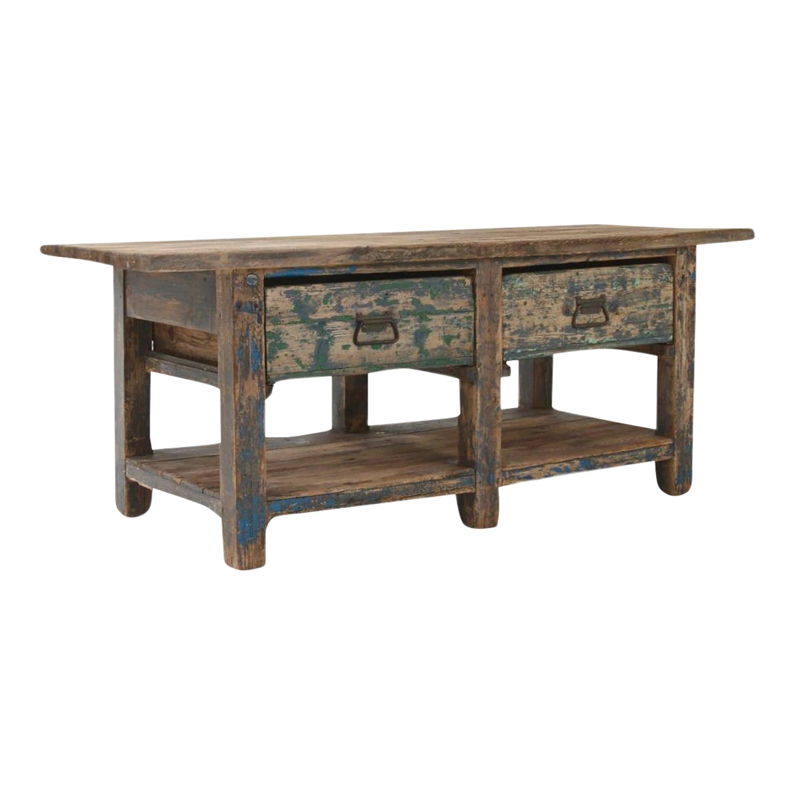 Turn of the Century French Wooden Work Table | Chairish