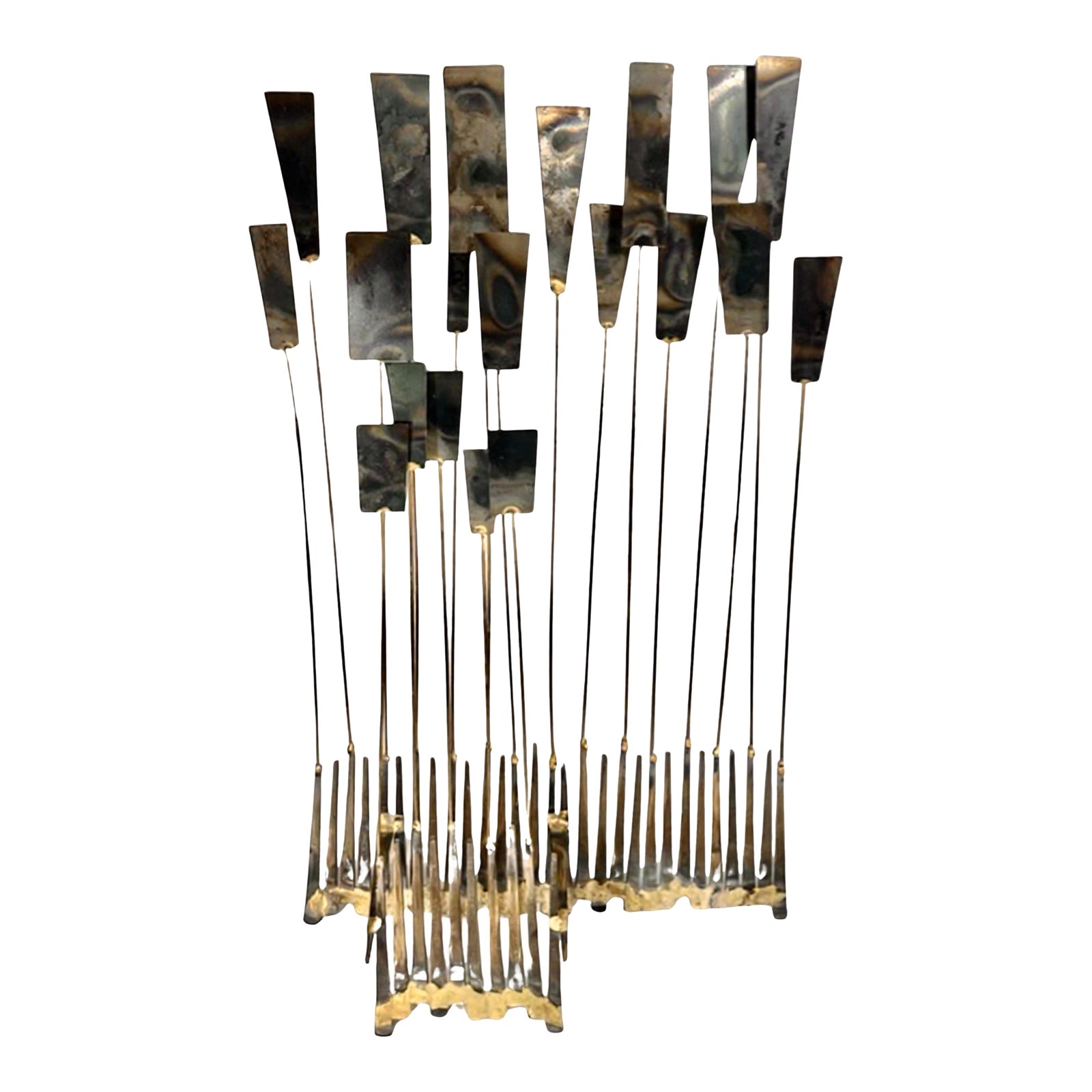 Mid-Century Modern Abstract Brutalist William Bowie Style Kinetic Metal ...