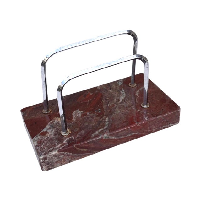 Letter Holder, Art Deco Letter Stand, Poland, 1930s, Chrome Marble ...