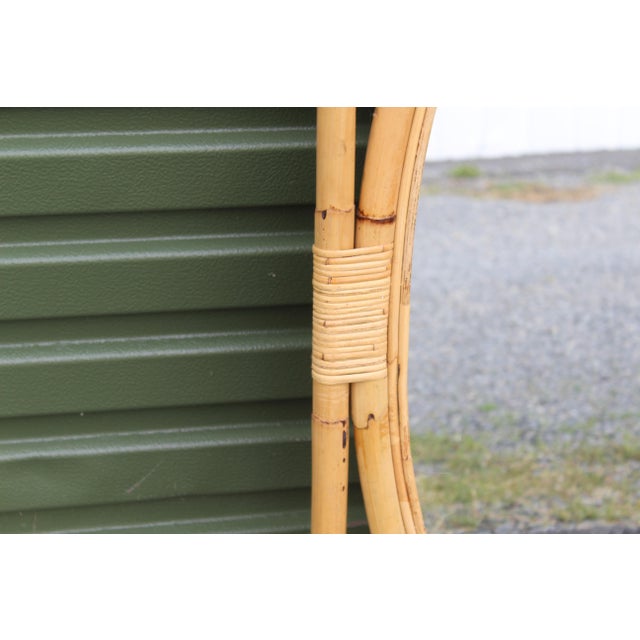 Vintage Oval Rattan Mirror | Chairish