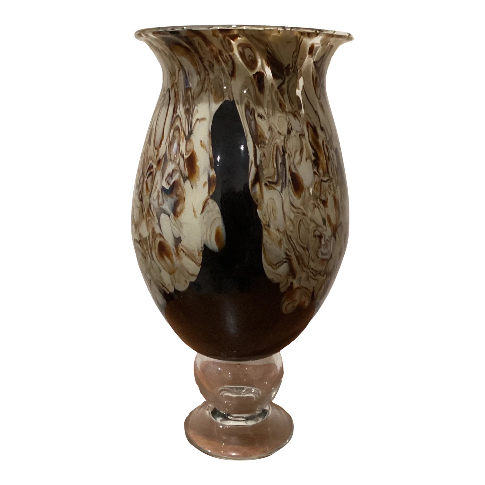 Late 20th Century Hand Blown Murano Style Art Glass Vase | Chairish