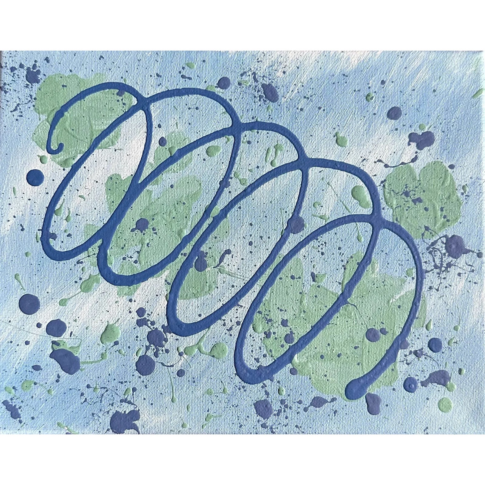 Erin Simon Original “Imperfection” in Navy Canvas Painting | Chairish
