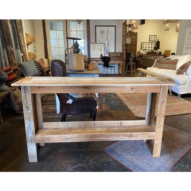 Rustic Wooden Console Table | Chairish