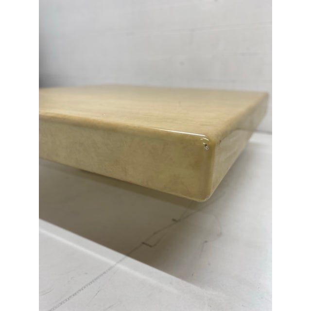 1980s Vintage Parchment Paper Coffee Table With Brass Base After Karl ...