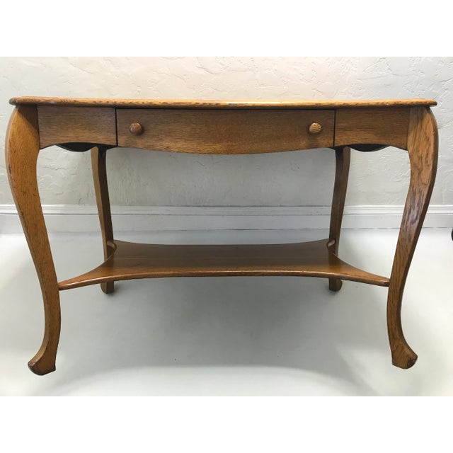 1900s Tiger Oak Parlor Table by Wolverine Mfg. Company | Chairish