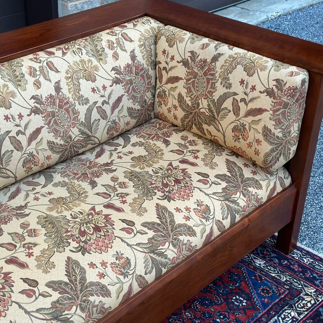 Vintage Stickley Prairie Settle Solid Cherry Framed Sofa in Original ...