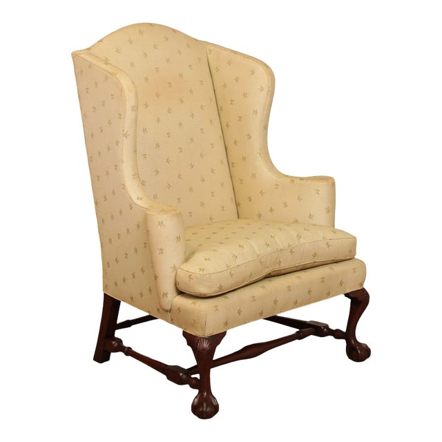 1970s Kittinger Historic Newport Chippendale Style Wing Chair | Chairish