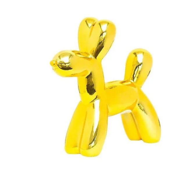 Interior Illusions Plus Yellow Mini Balloon Dog Bank 7.5" tall | Chairish
