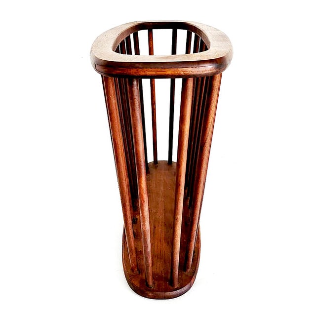 Mid 20th Century Arthur Umanoff Walnut Wood Spindle Magazine Holder ...