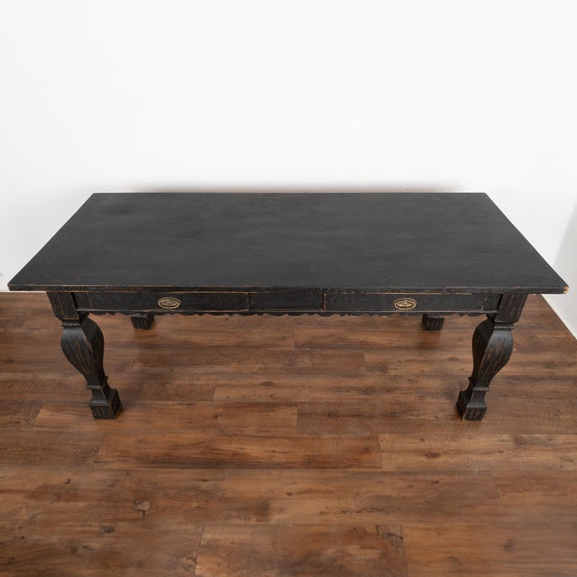 Black Painted Writing Table Console With Two Drawers, Denmark Circa ...