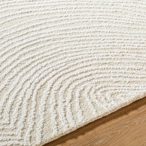 Hand Tufted Abstract Ivory Wool Rug - 8x10 | Chairish