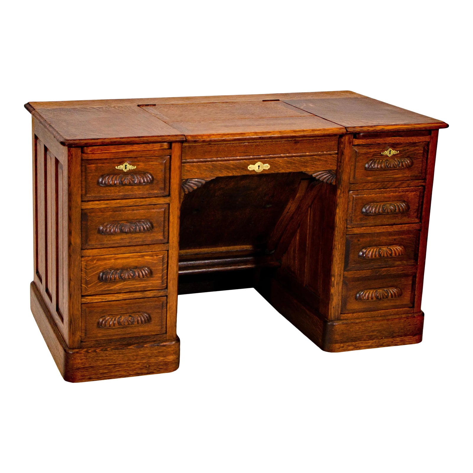 Vintage Remington Oak Typewriter Desk | Chairish