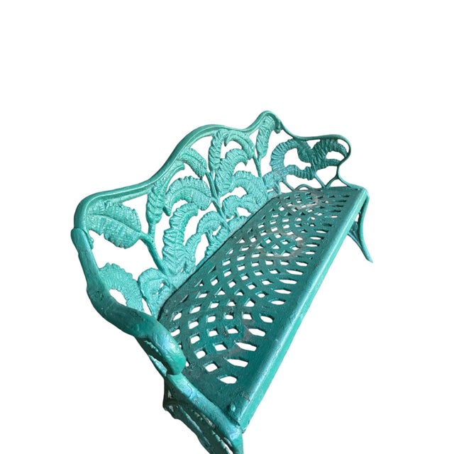 1920s Cast Iron Fern Pattern Garden Bench | Chairish