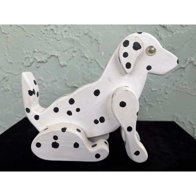 Vintage Hand-Carved Wooden Dalmatian Dog Figurine | Folk Art Style ...