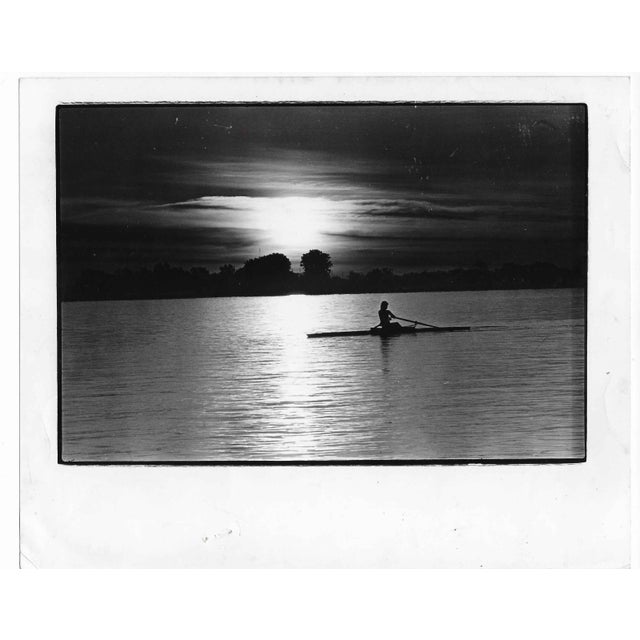 1974 Detroit River Early Morning Rowing Scene | Chairish
