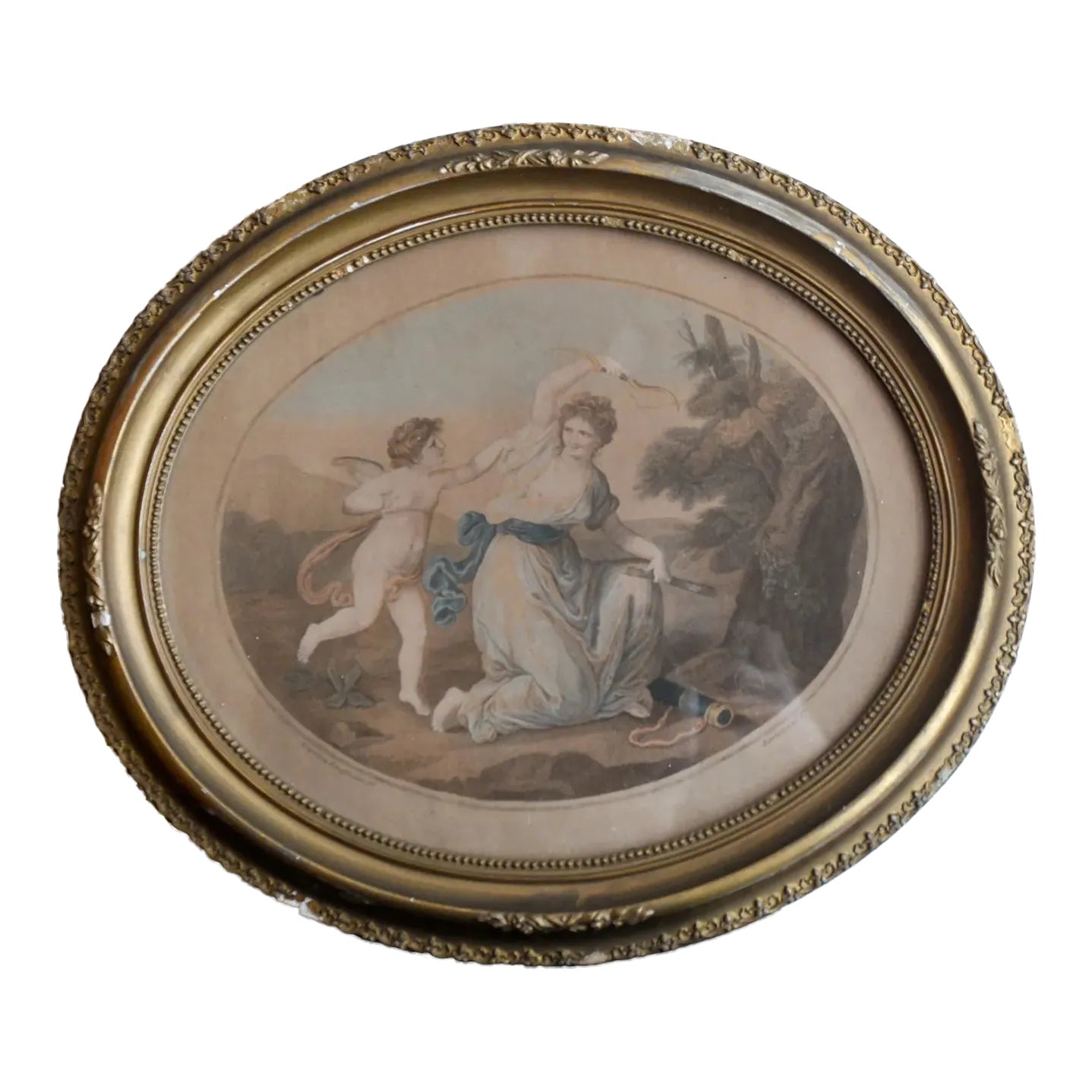 Gold Gilded Framed Romantic Print Cupid Disarmed by Euphrosine Goddess ...