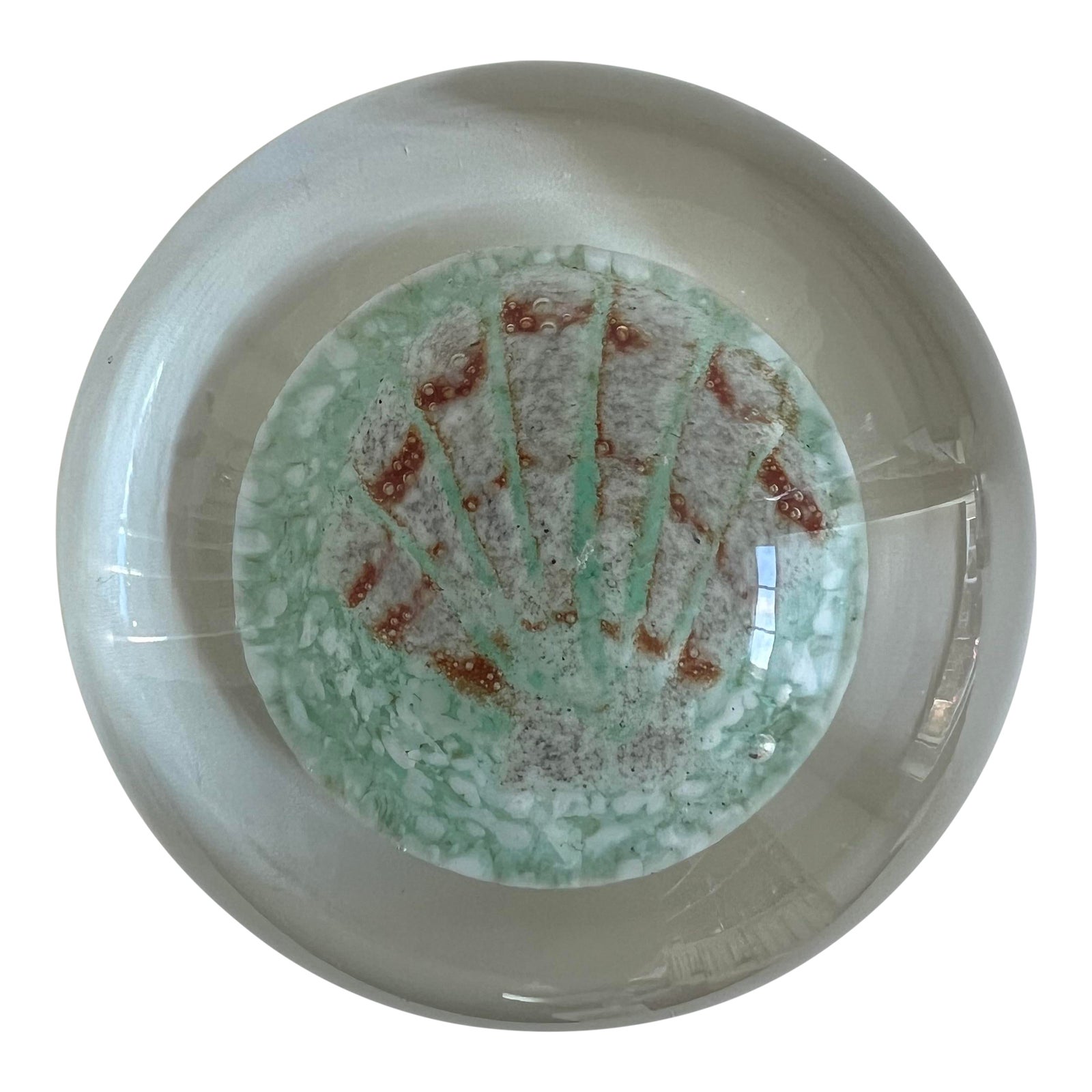 Mid 20th Century Art Blown Glass, Shell Paperweight, Murano-Style ...