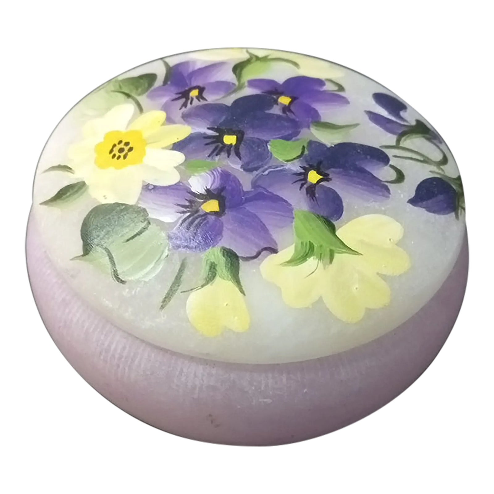 1970s Hand Painted Alabaster Trinket Box Made in Italy | Chairish