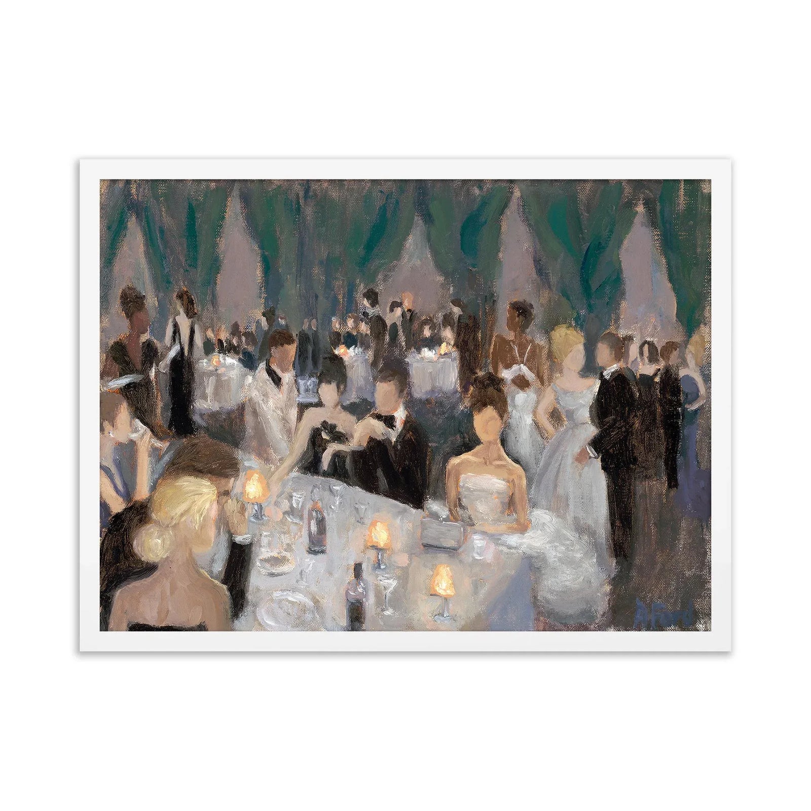 Evening Soiree by Alice Ford in White Frame, Small Art Print | Chairish