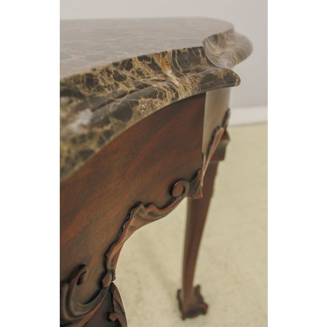 Henkel Harris Marble Top Claw Foot Mahogany Console Table | Chairish