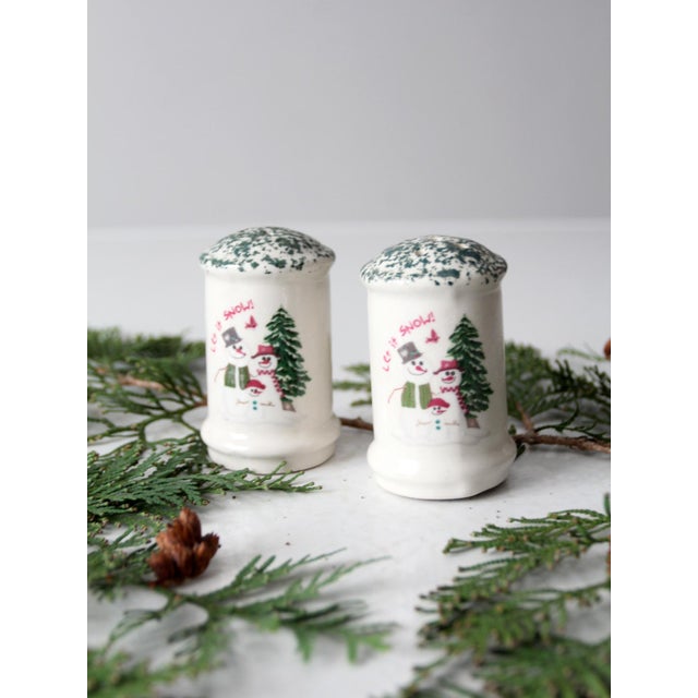 Vintage Let It Snow Christmas Salt & Pepper Shakers | Chairish