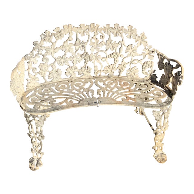 Vintage Cast Aluminum Victorian Style Garden Bench | Chairish