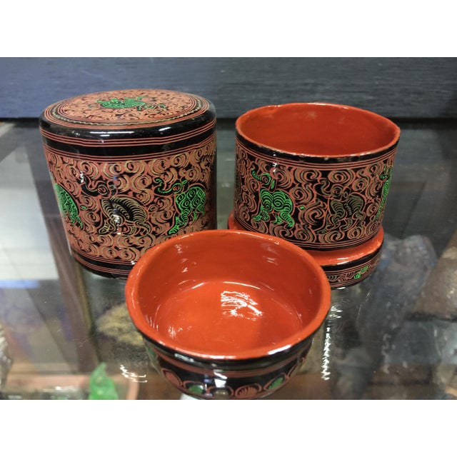 Burmese Lacquer Container | Chairish