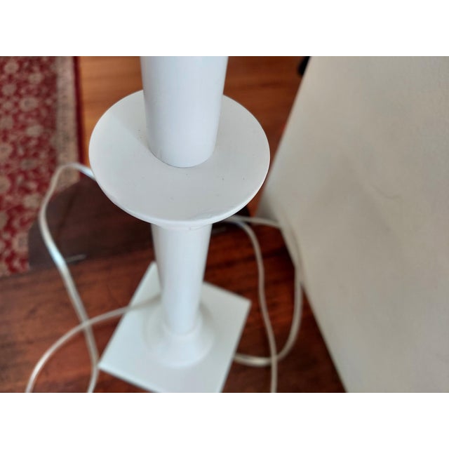 Ruffled Denim Eyelet Lace Table Lamp With Dove Finial | Chairish