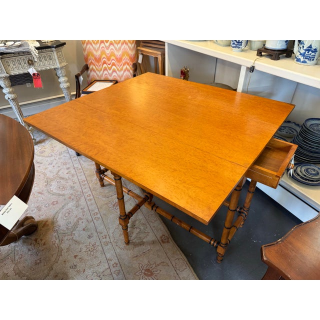 Vintage Birds Eye Maple Drop Leaf Table | Chairish
