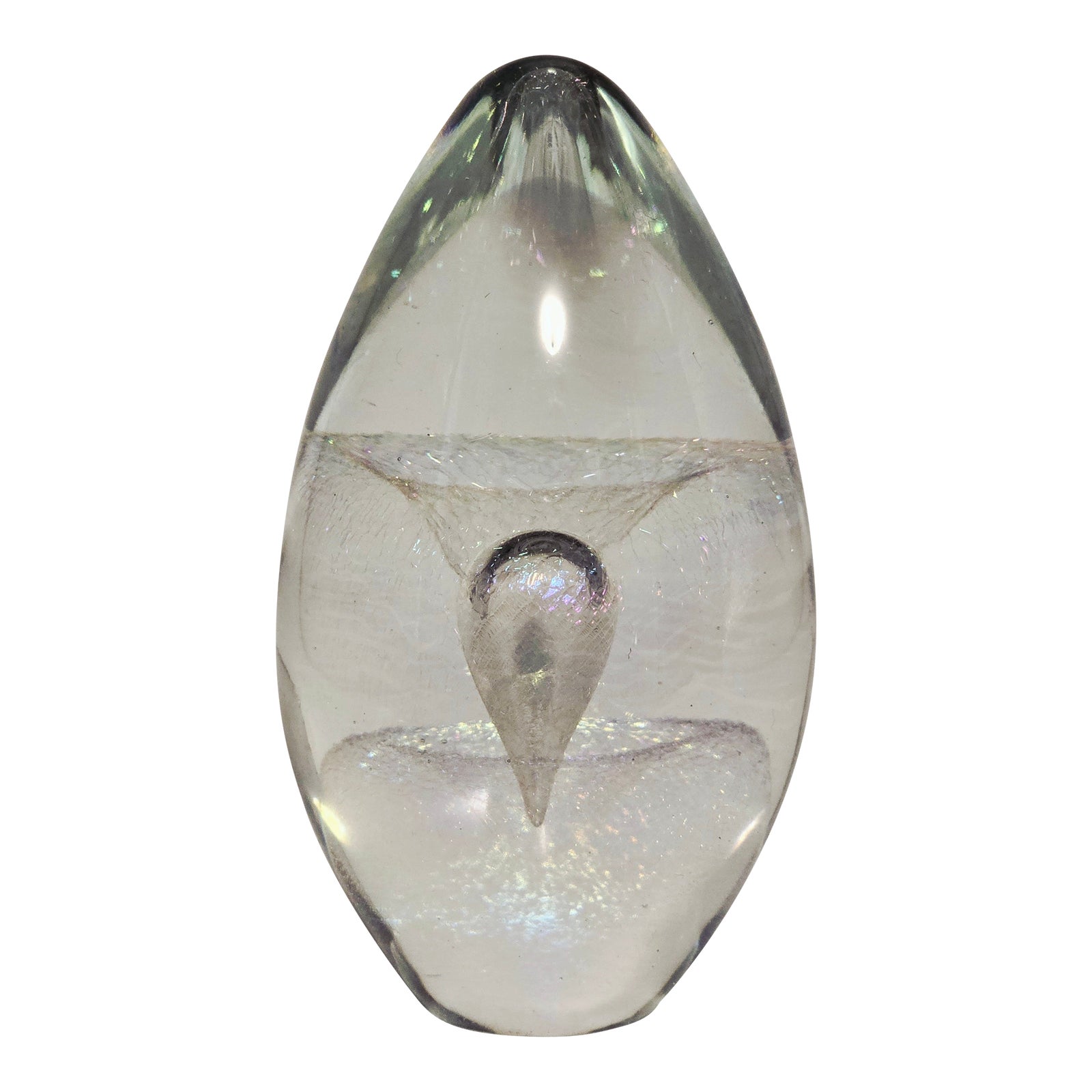 Robert Eickholt Studio Glass Egg Paperweight – Signed, Iridescent ...