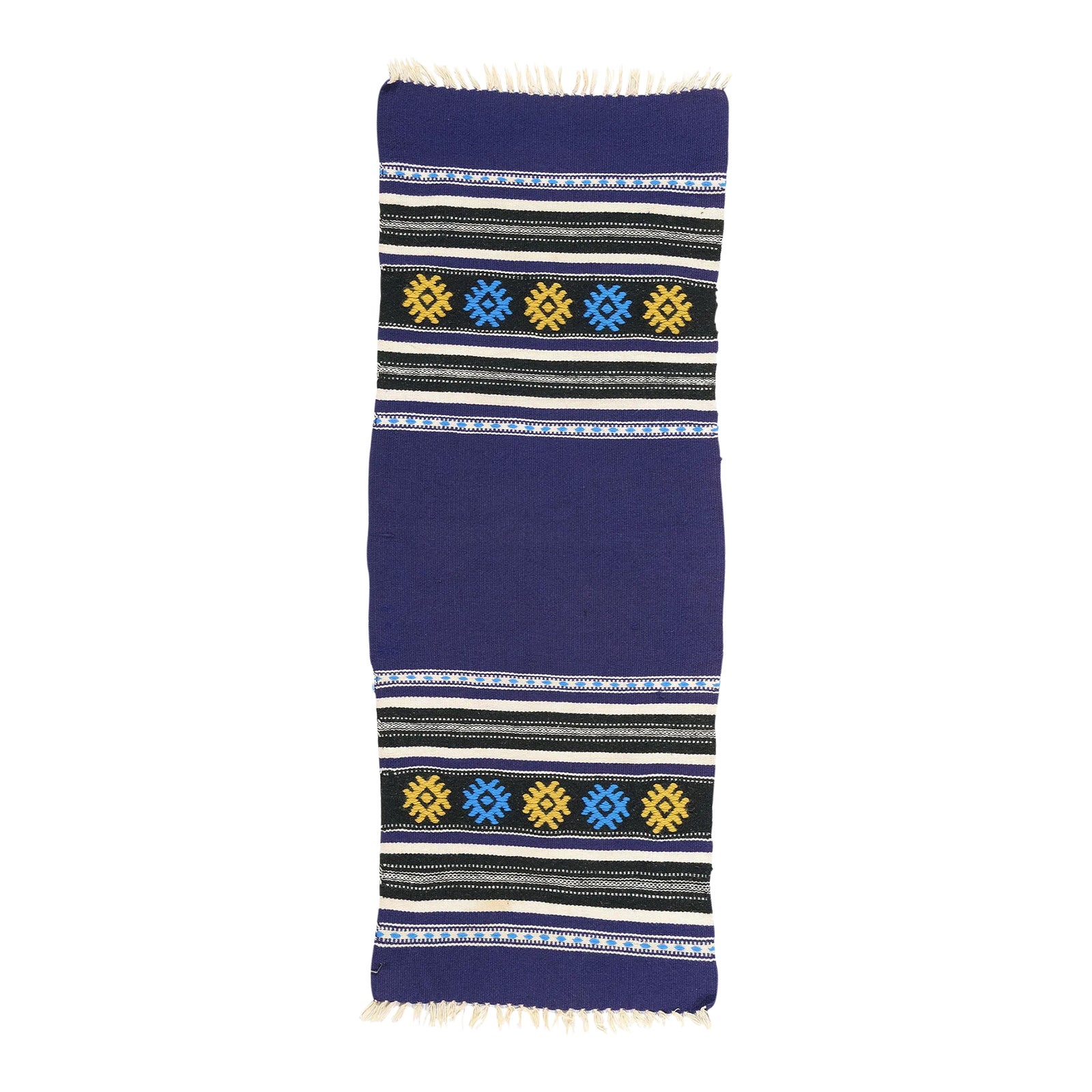 Vintage Blue Cretan Greek Kilim Rug - 01'06 X 03'10 | Chairish