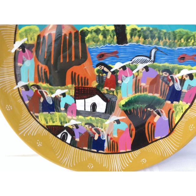1970s Colombian Folk Art Pottery Display Plate | Chairish