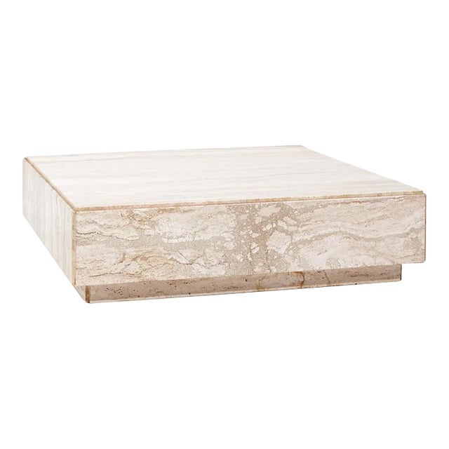 Mid Century Italian Marble Plinth Coffee Table | Chairish