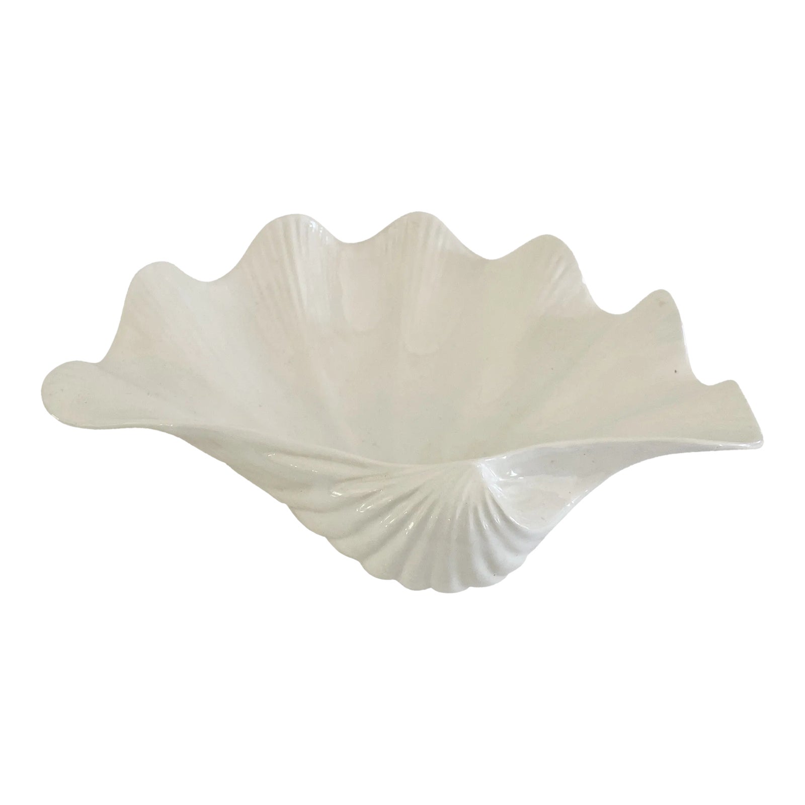 Faux Shell Ceramic Bowl | Chairish