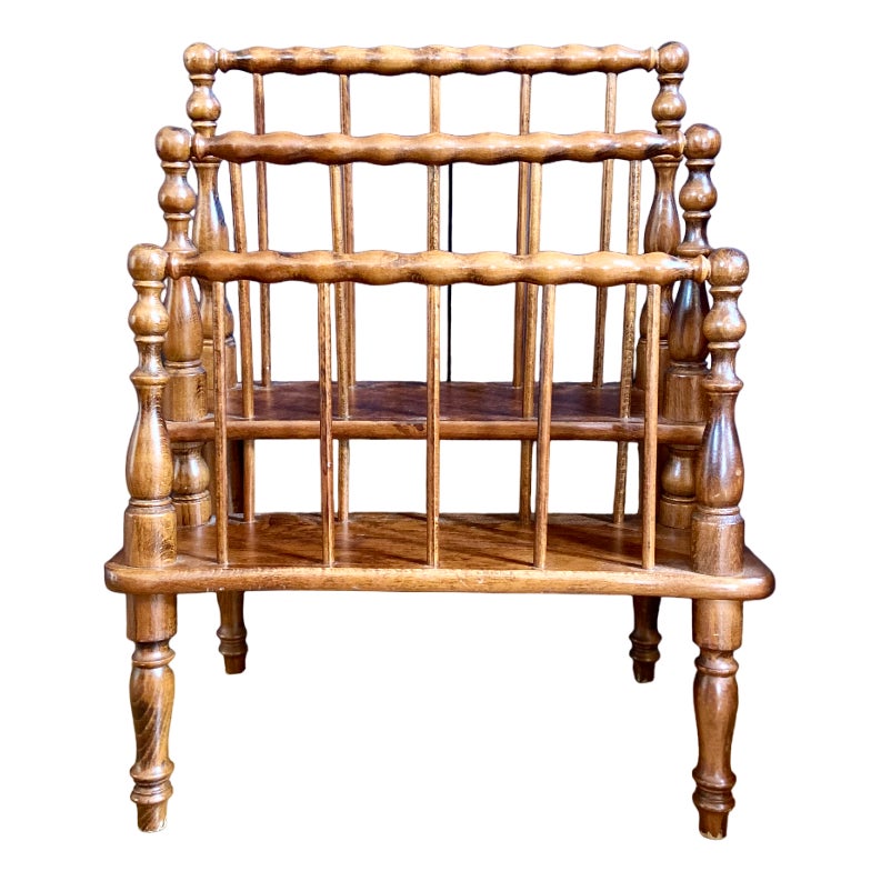 Wooden Canterbury Magazine Rack, 1890s | Chairish